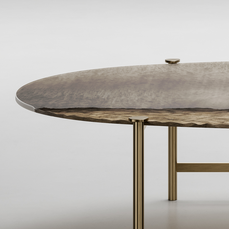 Soana: Contemporary Coffee table, Hand Engraved Furniture - Paesaggi ...